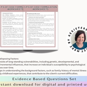 5 P's of Case Formulation Worksheets: Mental Health Tool (PDF) - Etsy