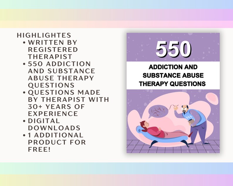 Addiction and Substance Abuse Therapy Questions Bundle Therapy Session ...