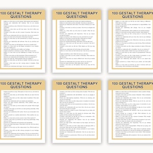 Gestalt Therapy Questions Bundle: Psychotherapy Interventions (digital ...