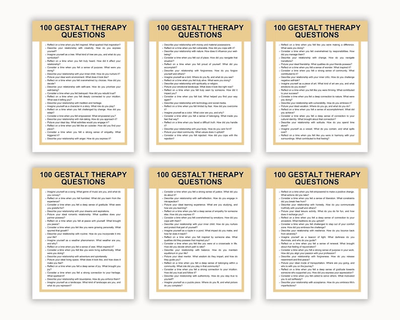 Gestalt Therapy Questions Bundle: Psychotherapy Interventions (digital ...