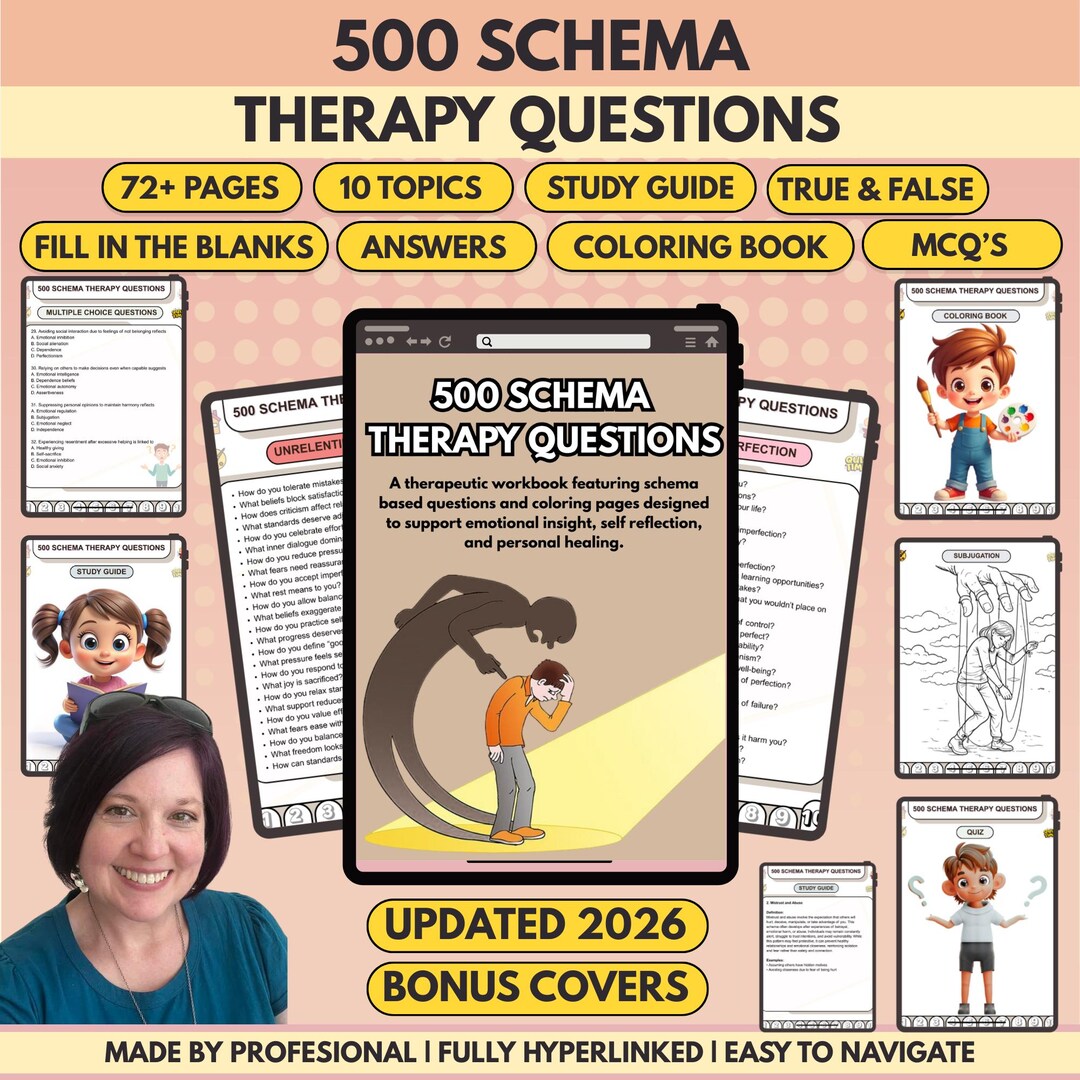 500 X Schema Therapy Questions | Maladaptive Schema, 72+ Pages, 10 ...