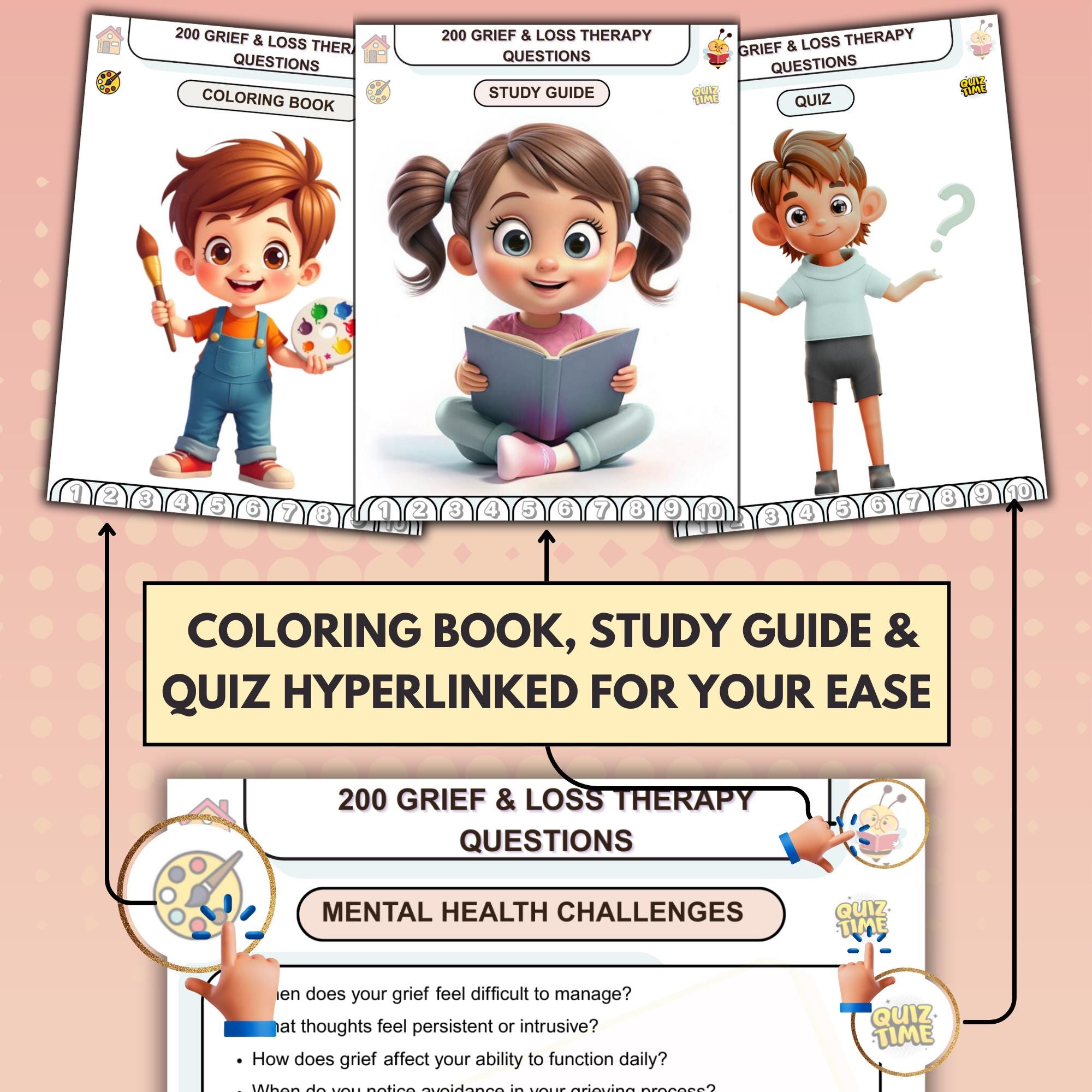 Grief Therapy Questions Bundle: 200 Counseling Prompts (digital ...