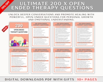 Open Ended Therapy Questions, Counseling Questions, Therapy Resources ...