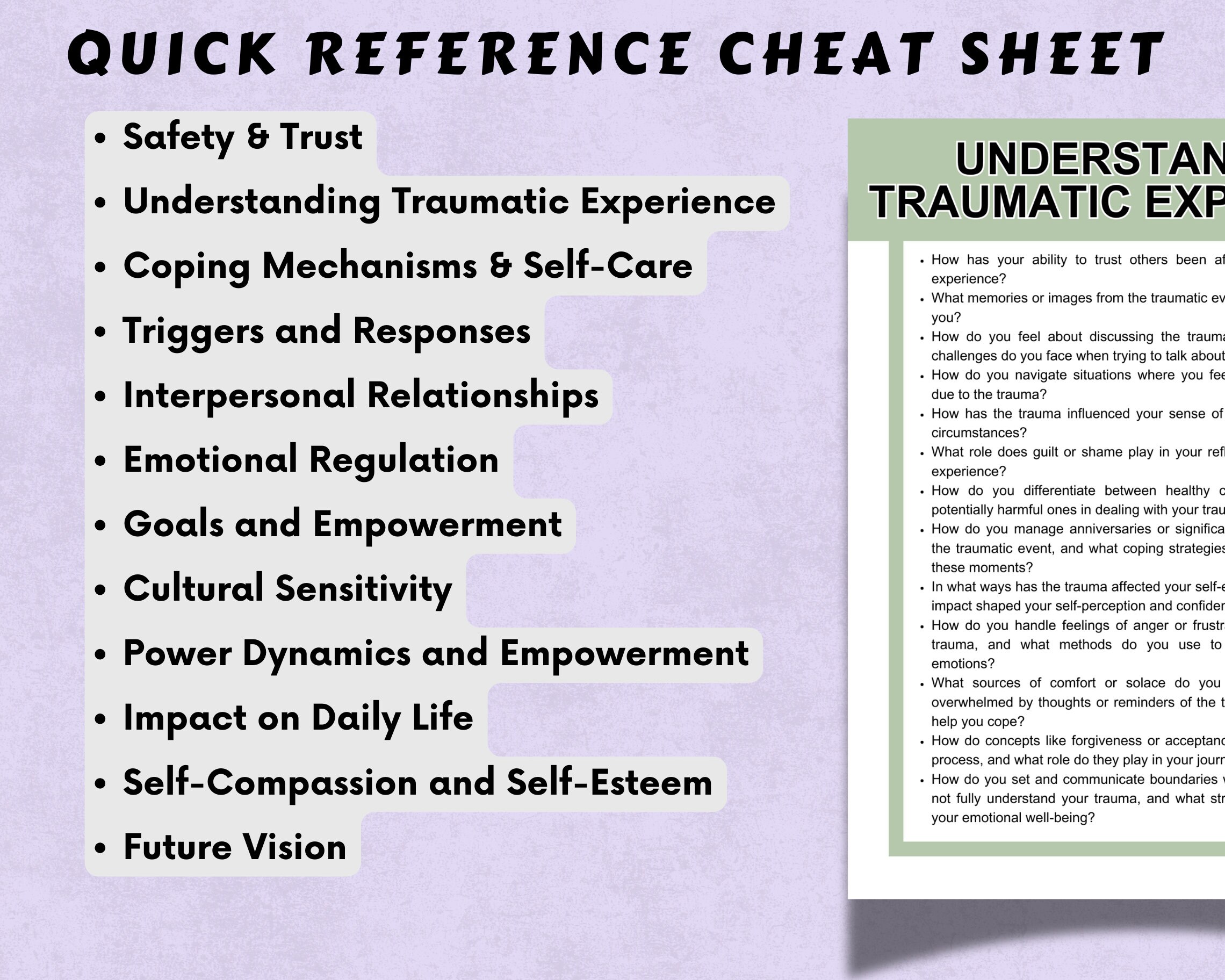 Trauma-informed Therapy Questions - Trauma and PTSD Therapy Resources ...
