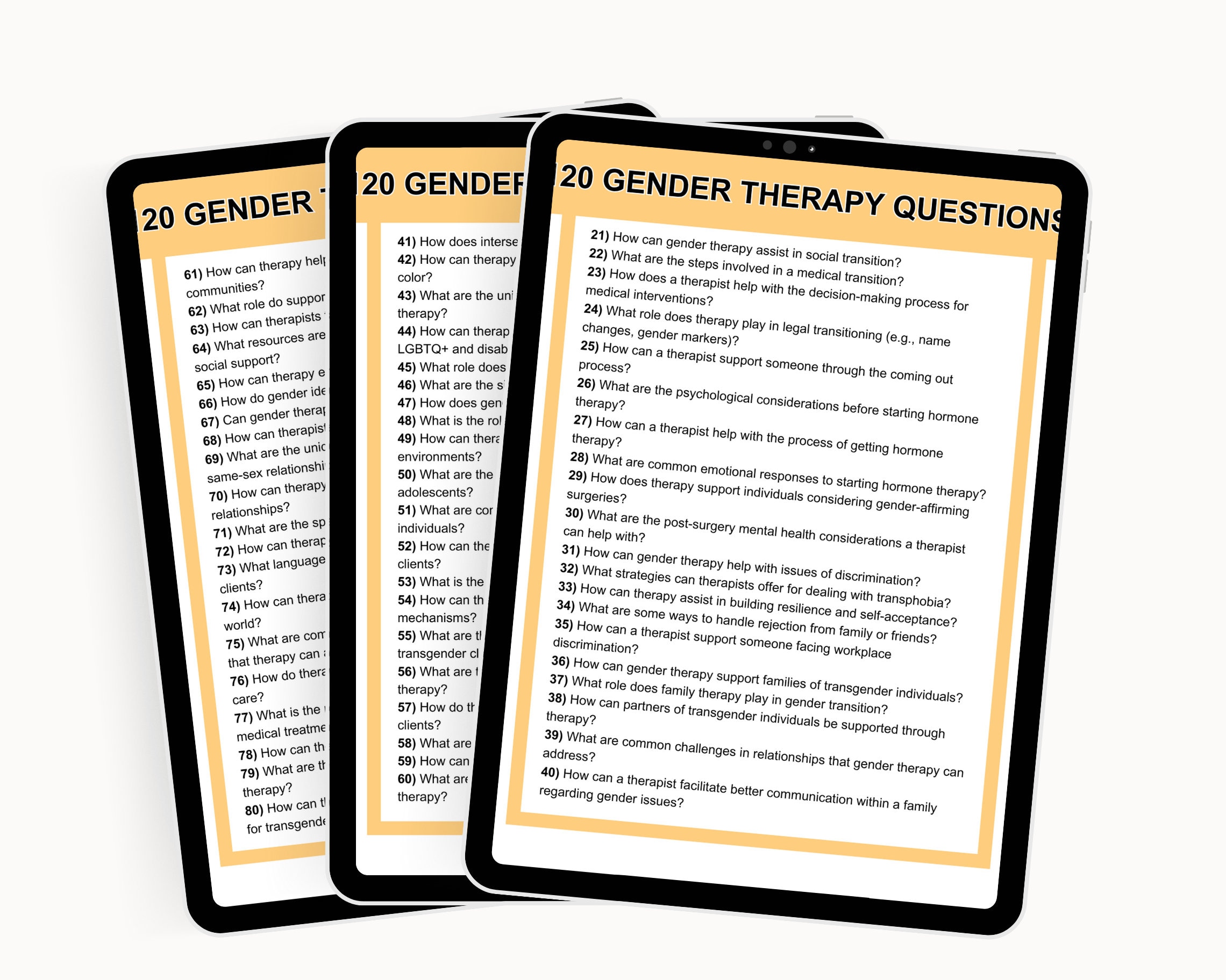 Gender Therapy Questions, Gender Questions, Counseling Questions ...