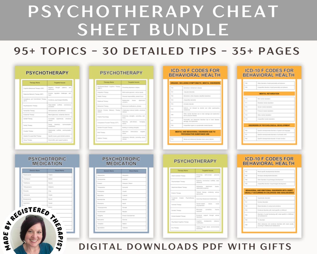 Psychotherapy Cheat Sheets, Therapist Cheat Sheets, Clinical Terms ...
