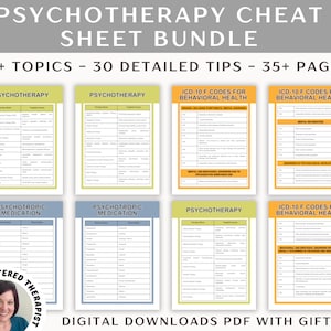 Psychotherapy Cheat Sheets, Therapist Cheat Sheets, Clinical Terms ...