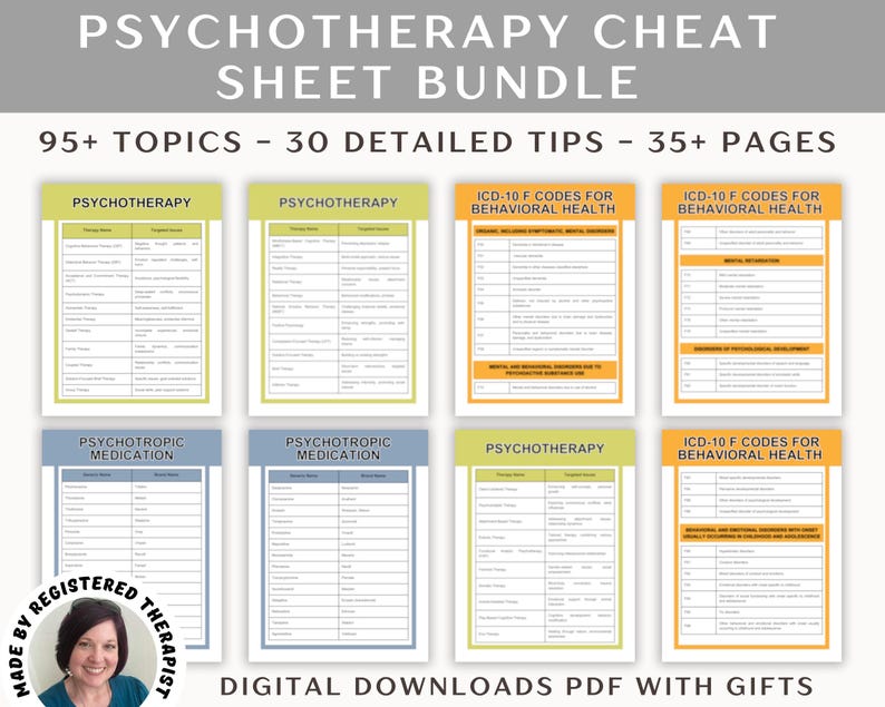 Psychotherapy Cheat Sheets, Therapist Cheat Sheets, Clinical Terms ...
