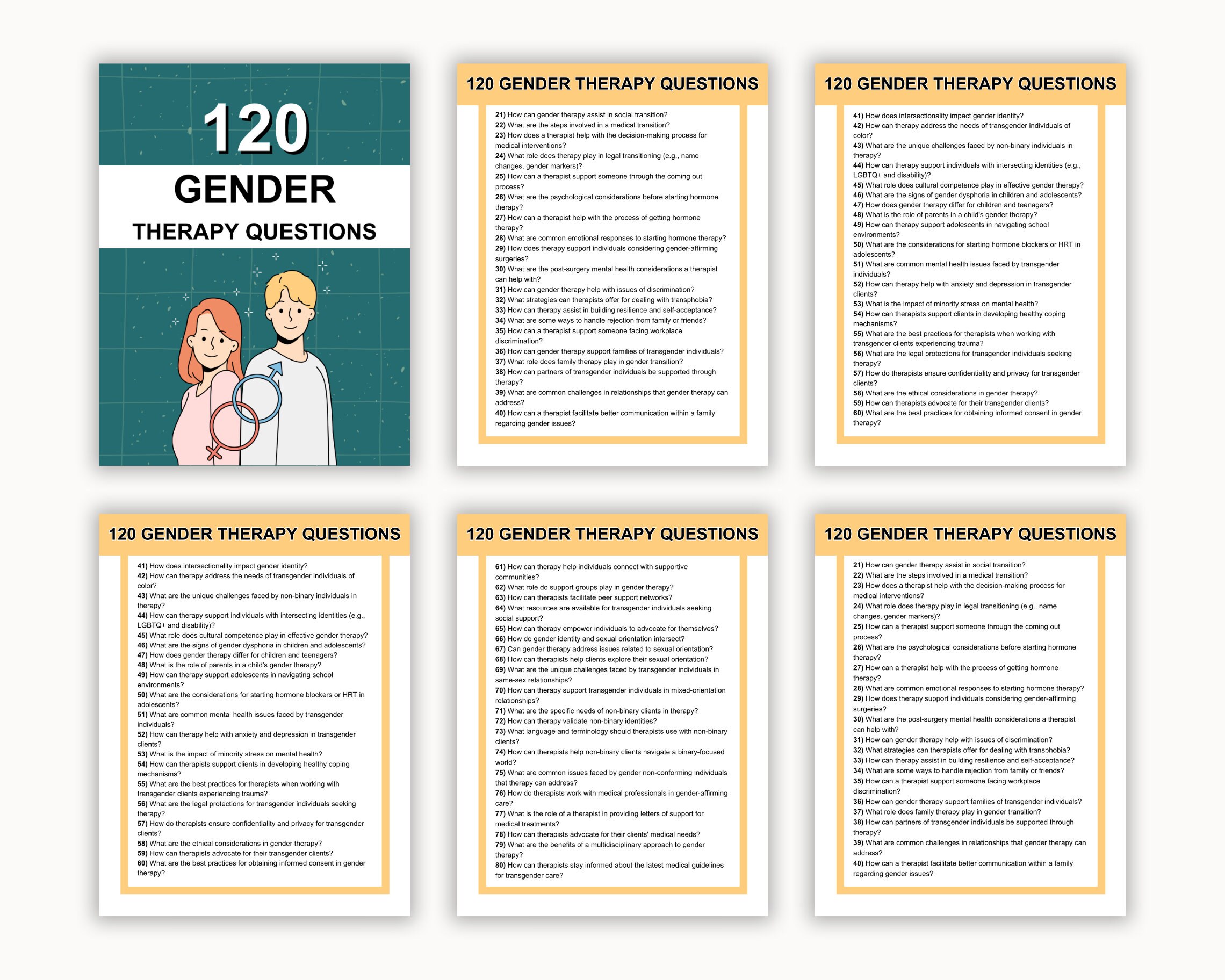 Gender Therapy Questions, Gender Questions, Counseling Questions ...