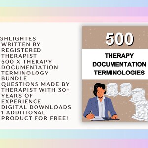 Therapy Documentation Terminology Bundle, Therapy Worksheet, Therapy ...