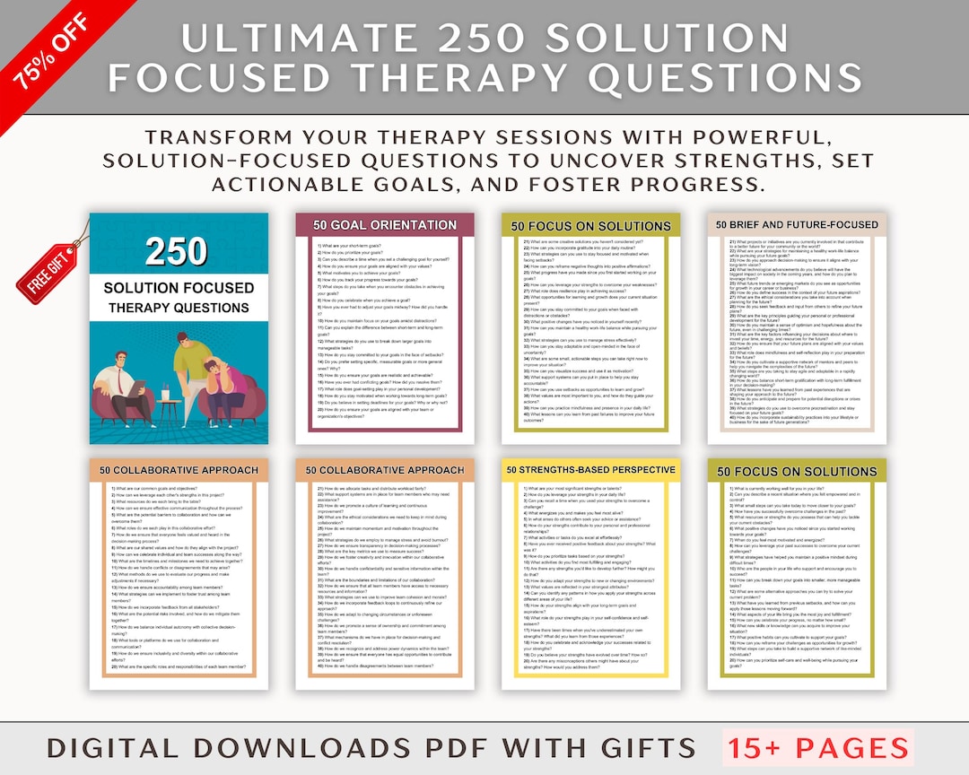 Solution Focused Brief Therapy Questions, SFBT SFT Therapy ...