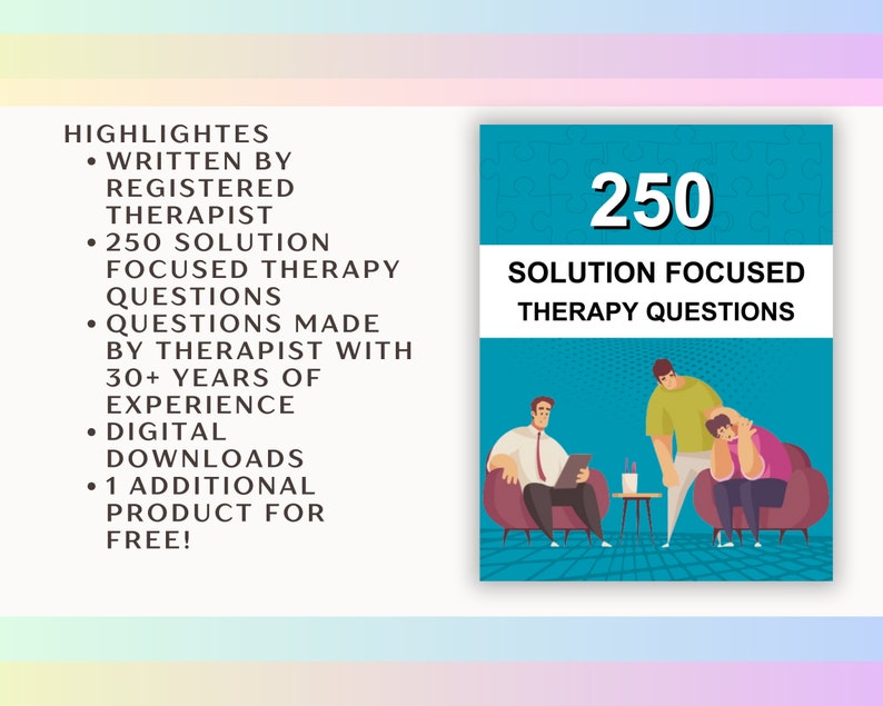 250 Solution Focused Therapy Questions: Counselor Cheat Sheet (digital ...