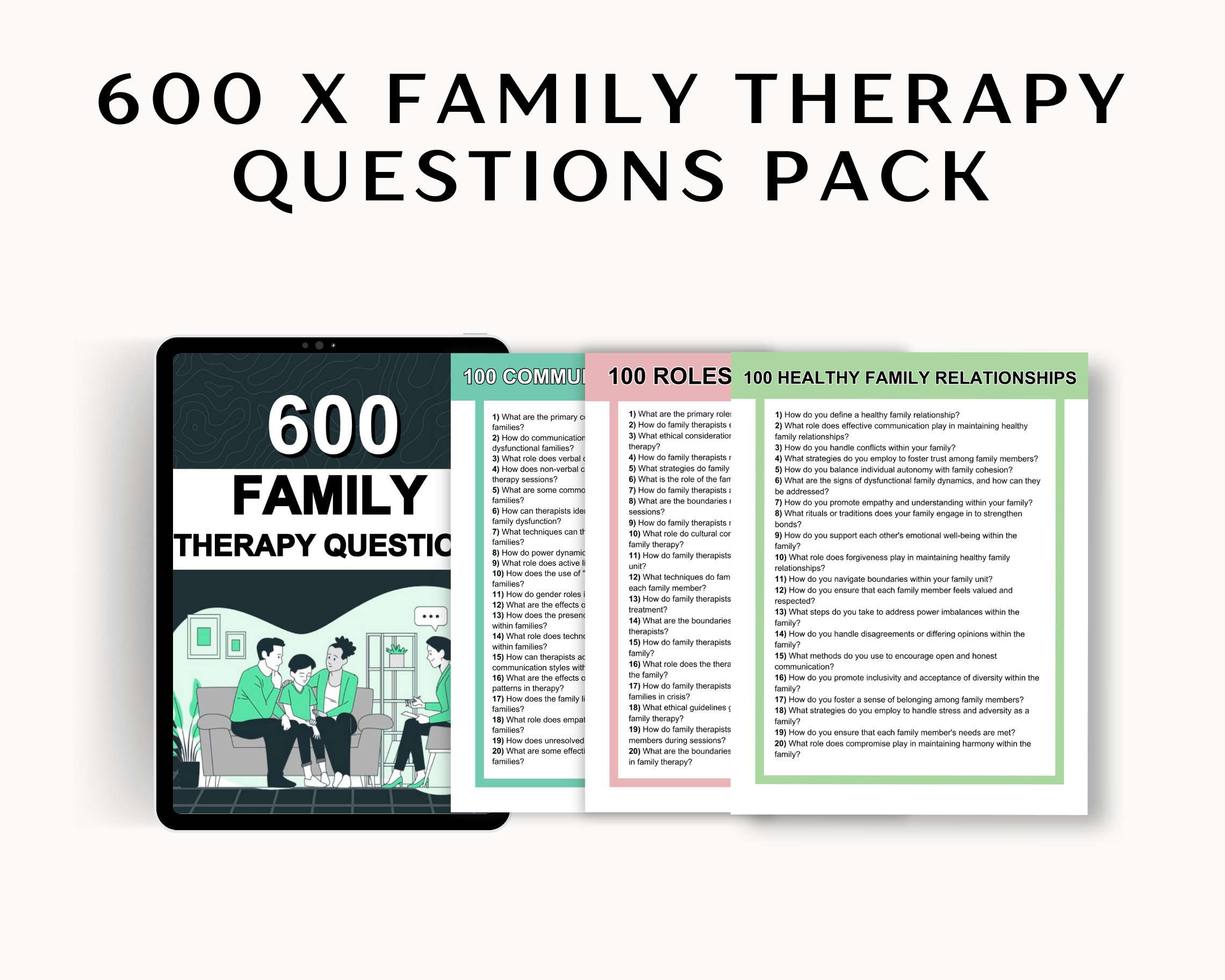Family Therapy Questions: IFS Interventions, Counselor Cheat Sheet ...