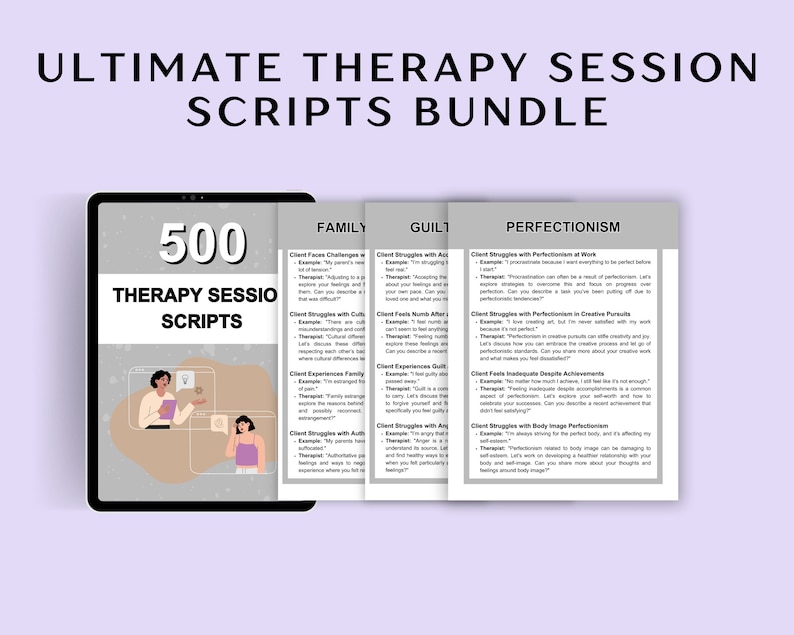 Therapy Session Scripts: 300+ Unique Client Scenarios (digital Download ...