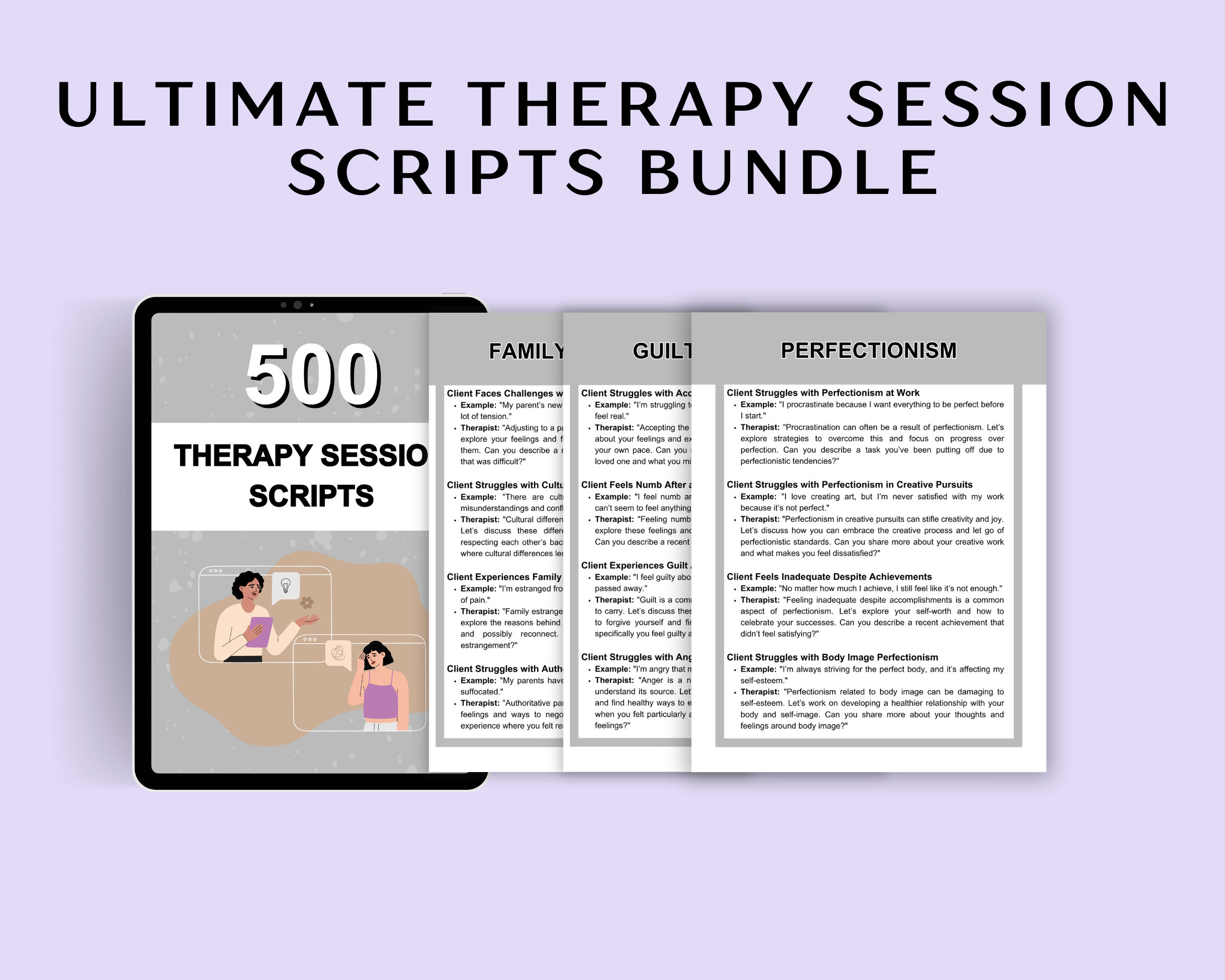 Therapy Session Scripts: 300+ Unique Client Scenarios (digital Download ...