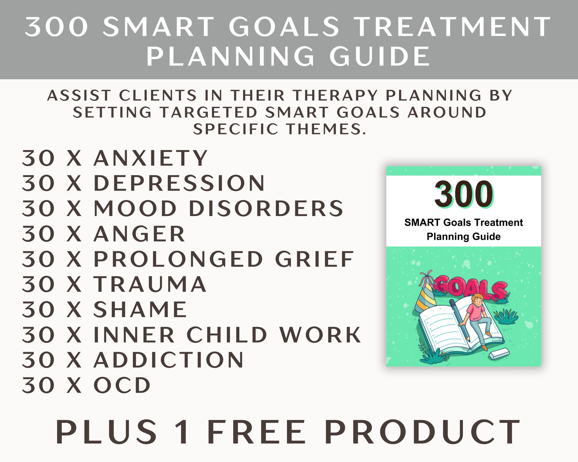 SMART Goals Treatment Planning Guide: 300 Therapy Goals (digital ...