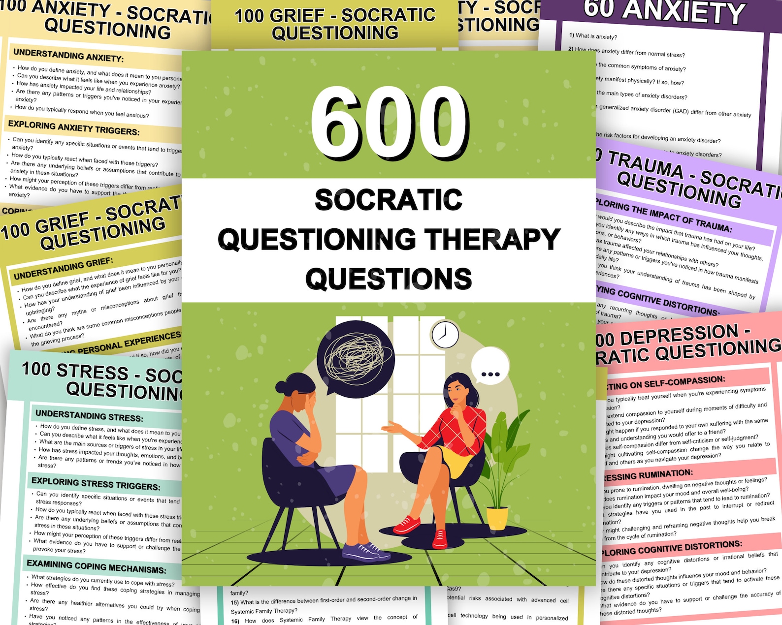 600 Socratic Questioning Therapy Questions | Intervention Phrases HIPAA ...