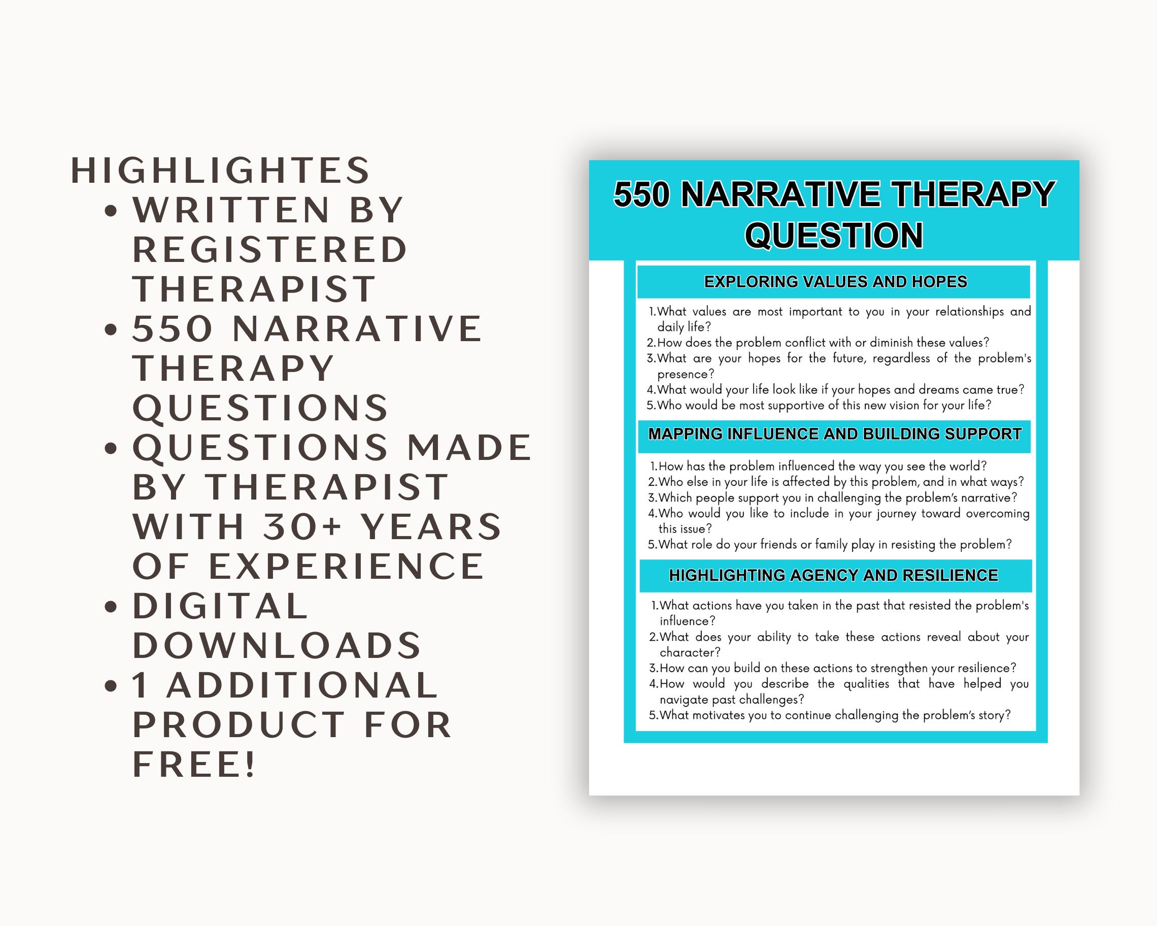 Narrative Therapy Questions, Therapy Questions Bundle, Narrative ...