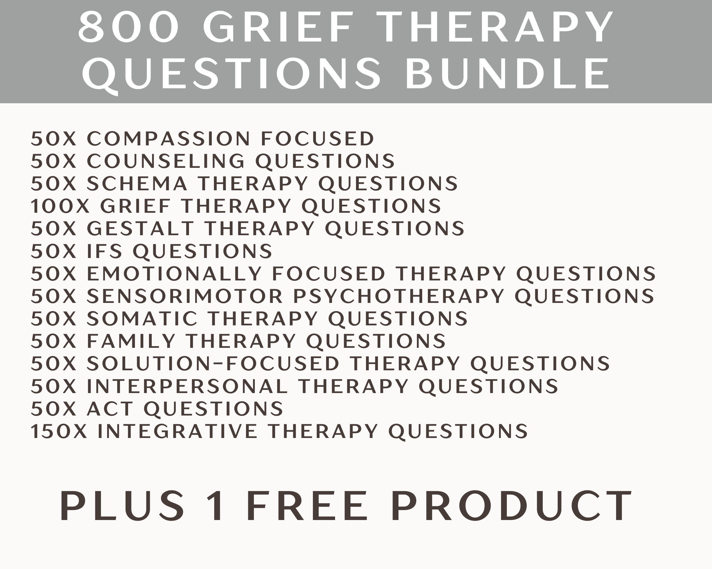 Grief Therapy Questions Bundle: 800 Counseling Prompts (digital ...