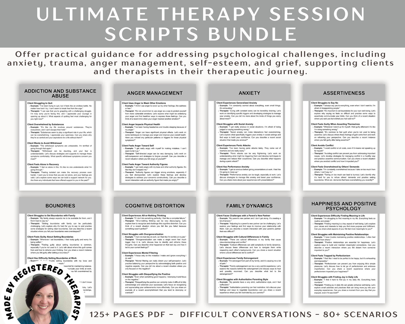 Therapy Session Scripts - 300 Unique Scripts-trauma, Addiction, Grief ...