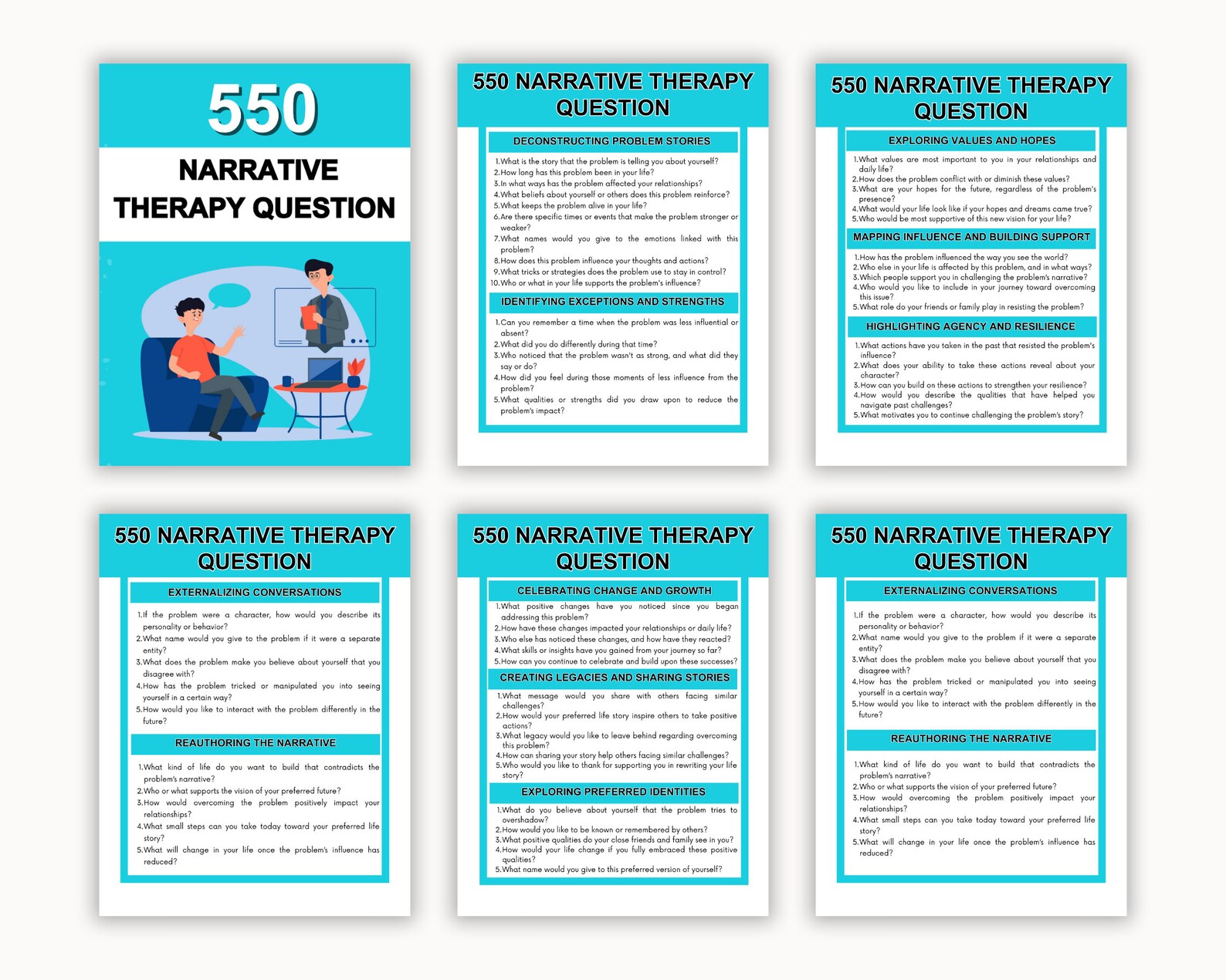 550 Narrative Therapy Questions Bundle: Mental Health Resource (PDF) - Etsy