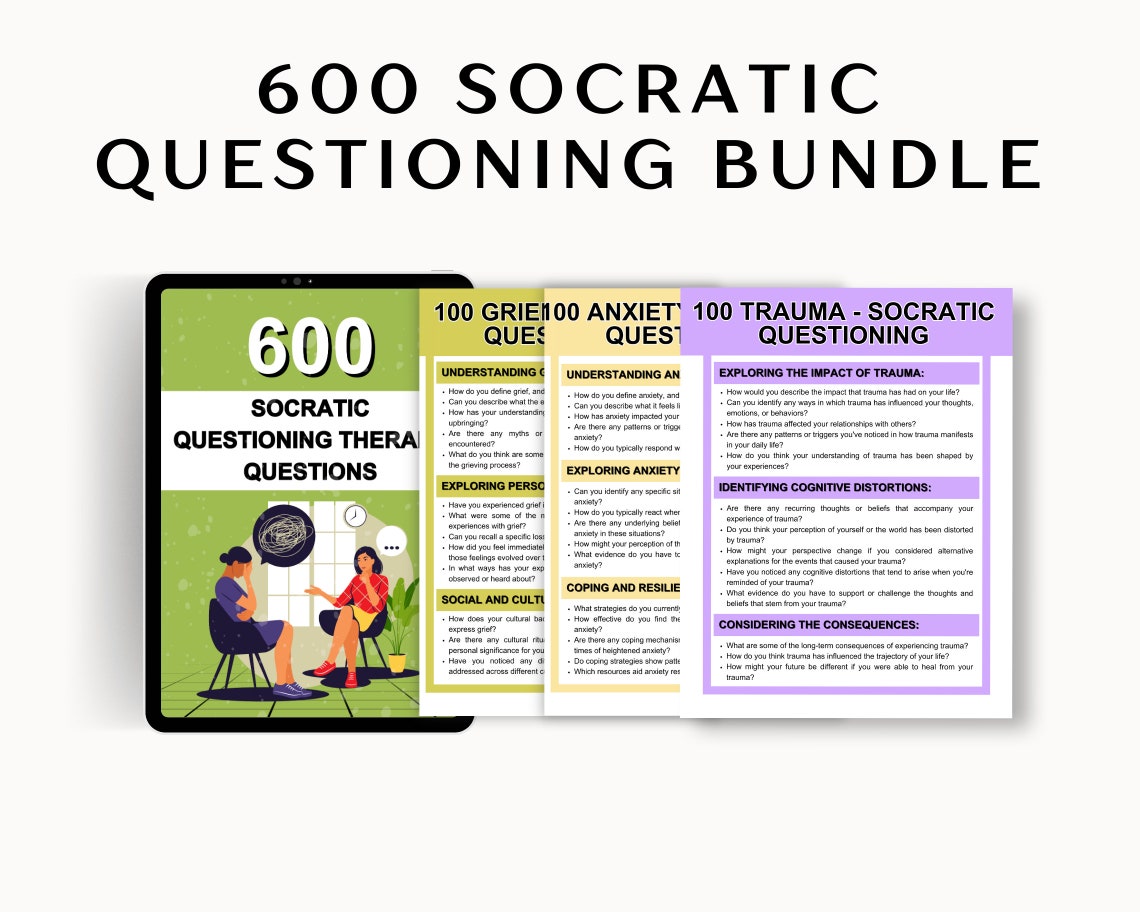 600 Socratic Questioning Therapy Questions Intervention Phrases HIPAA ...