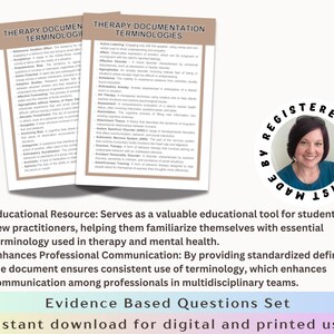 Therapy Documentation Terminology Bundle, Therapy Worksheet, Therapy ...