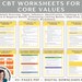 CBT Worksheets for Core Values, Mental Health Workbook, Limiting ...