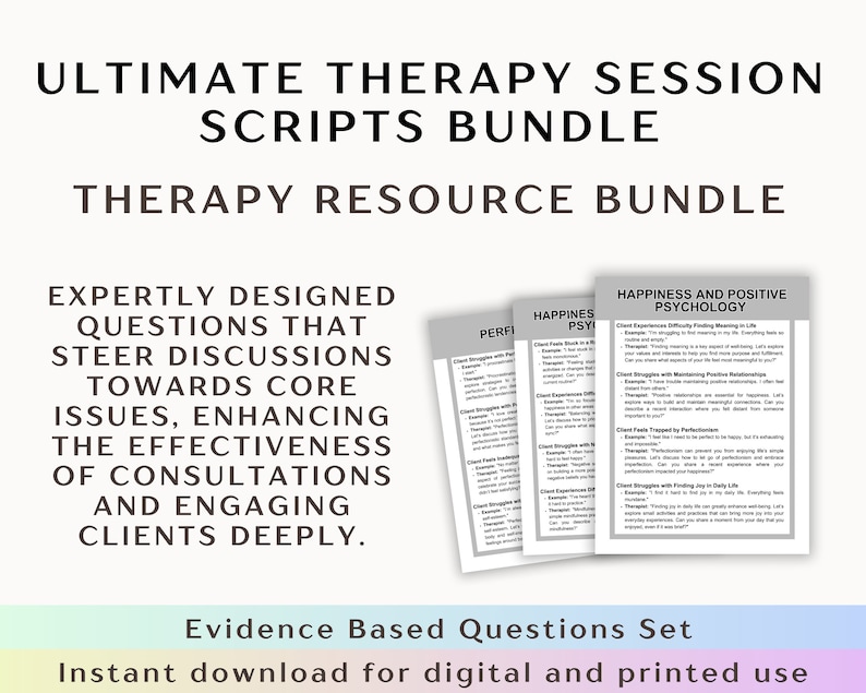 Therapy Session Scripts: 300+ Unique Client Scenarios (digital Download ...
