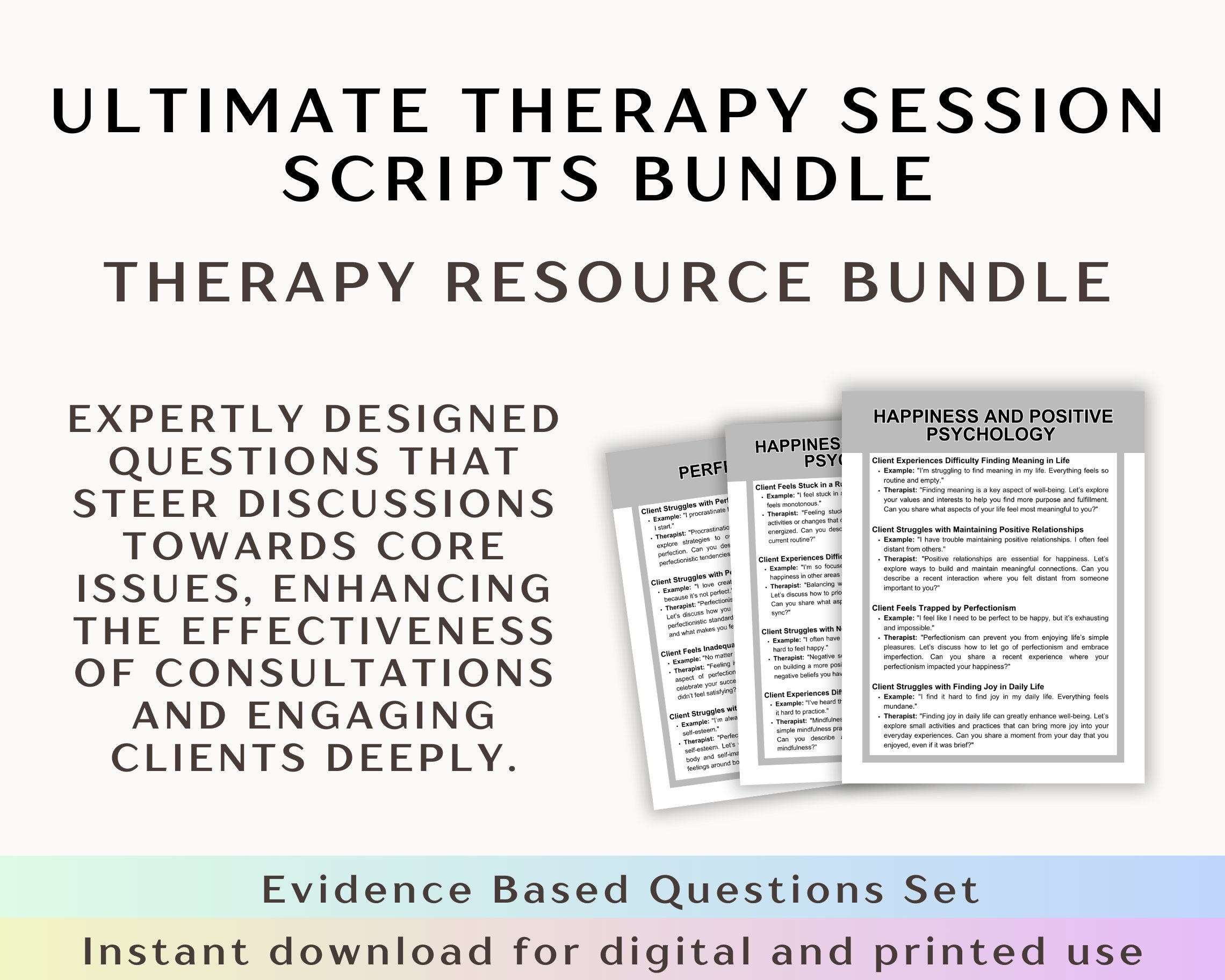 Therapy Session Scripts: 300+ Unique Client Scenarios (digital Download ...