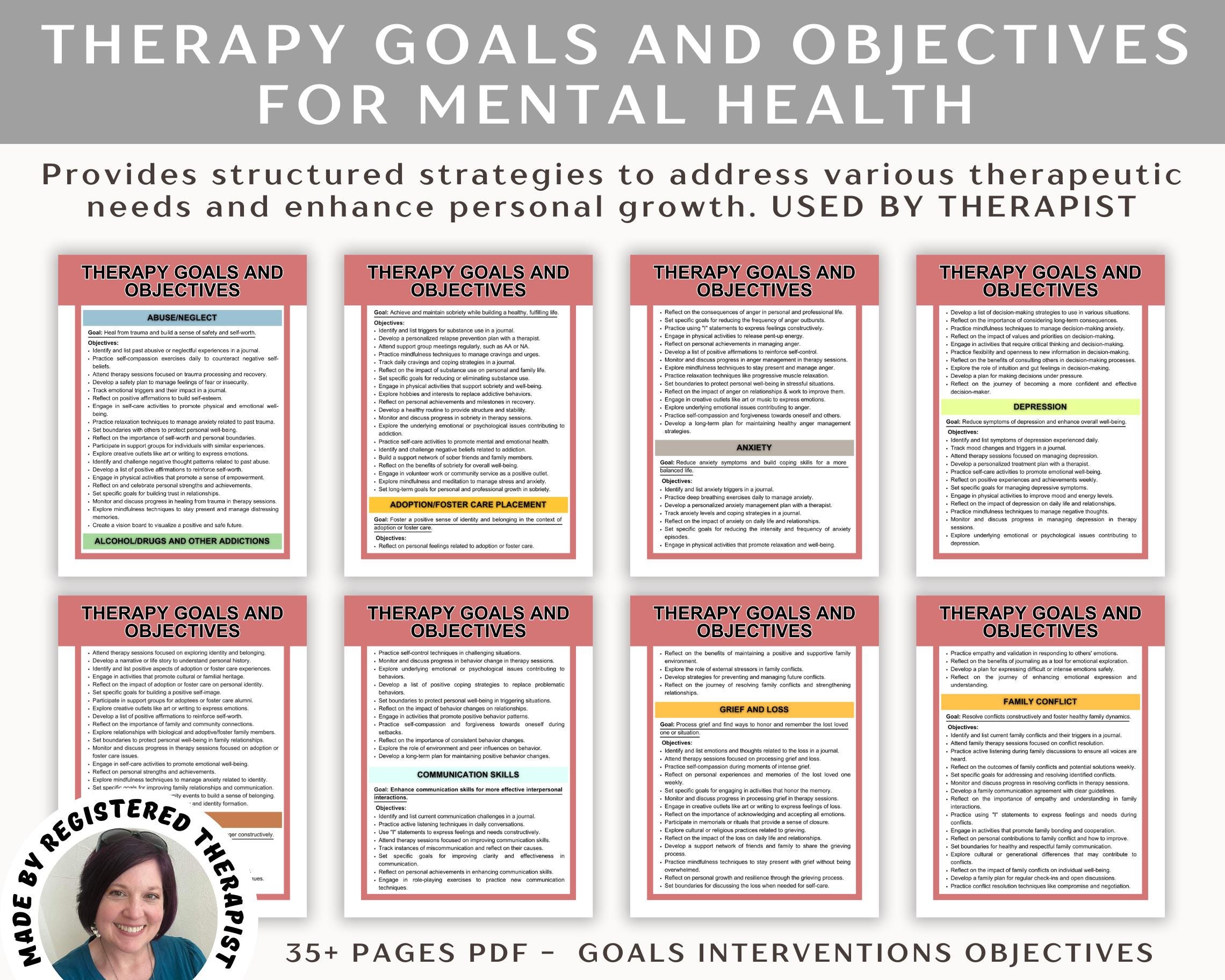 Therapist Bundle, Therapy Interventions, Goals, Questions (PDF) - Etsy