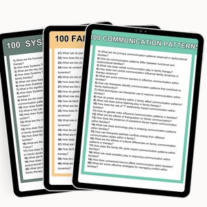 Family Therapy Questions: IFS Interventions, Counselor Cheat Sheet ...