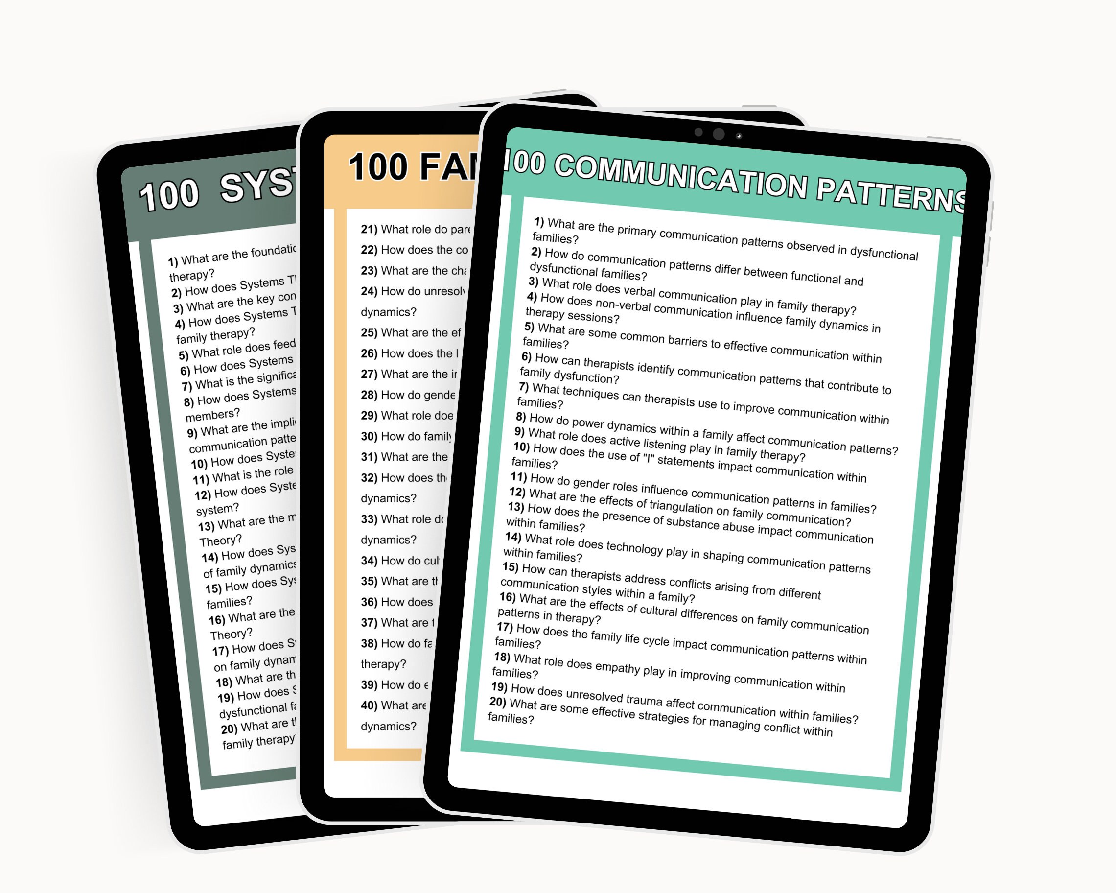 Family Therapy Questions: IFS Interventions, Counselor Cheat Sheet ...