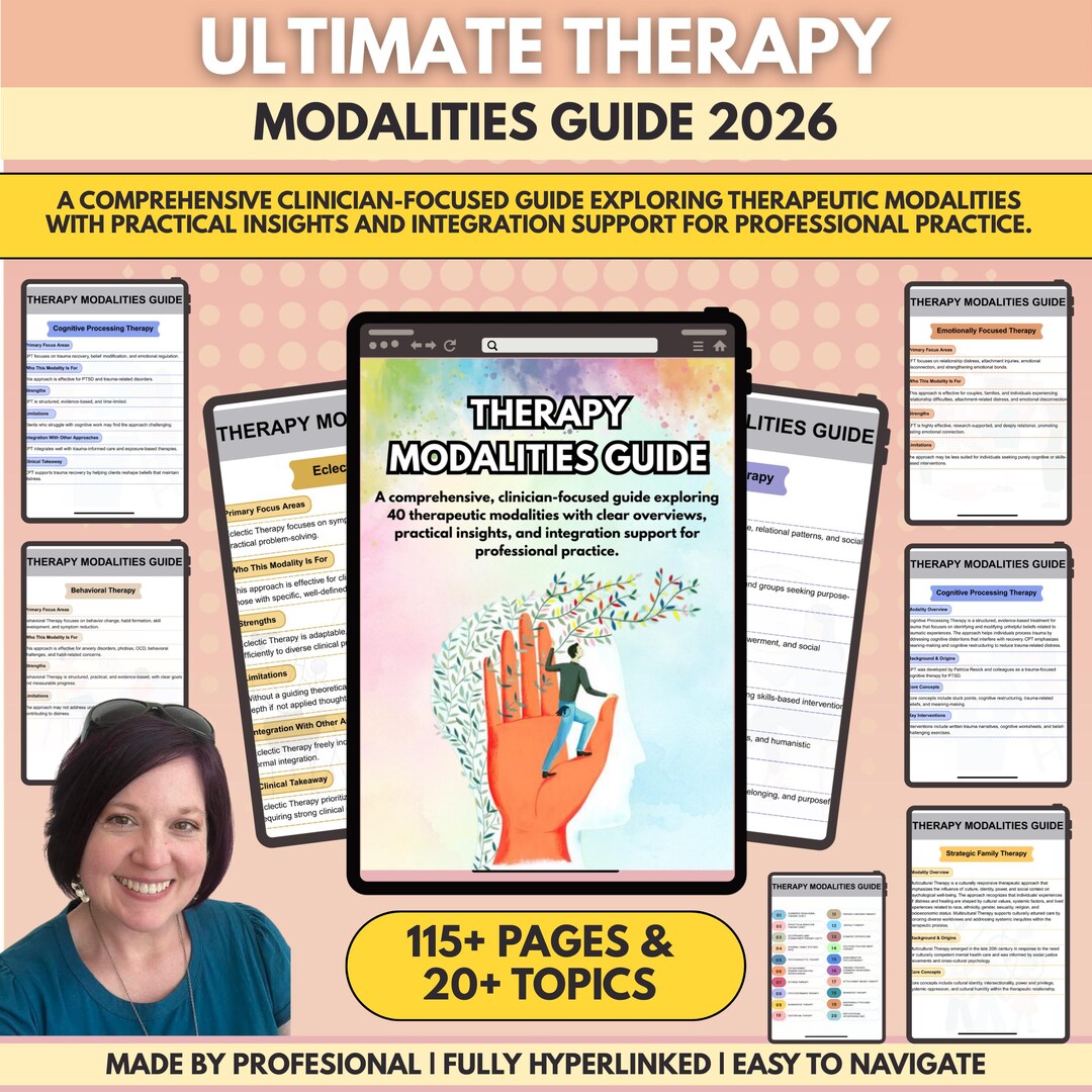 Therapeutic Modality Cheat Sheet Bundle, Modality Reference Guides CBT ...