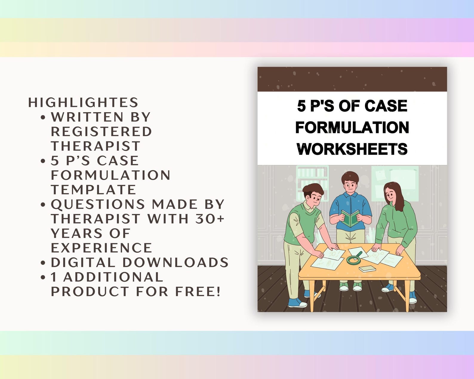 5 P's of Case Formulation Worksheets: Mental Health Tool (PDF) - Etsy
