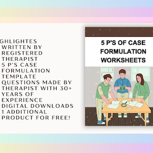 5 P's of Case Formulation Worksheets: Mental Health Tool (PDF) - Etsy