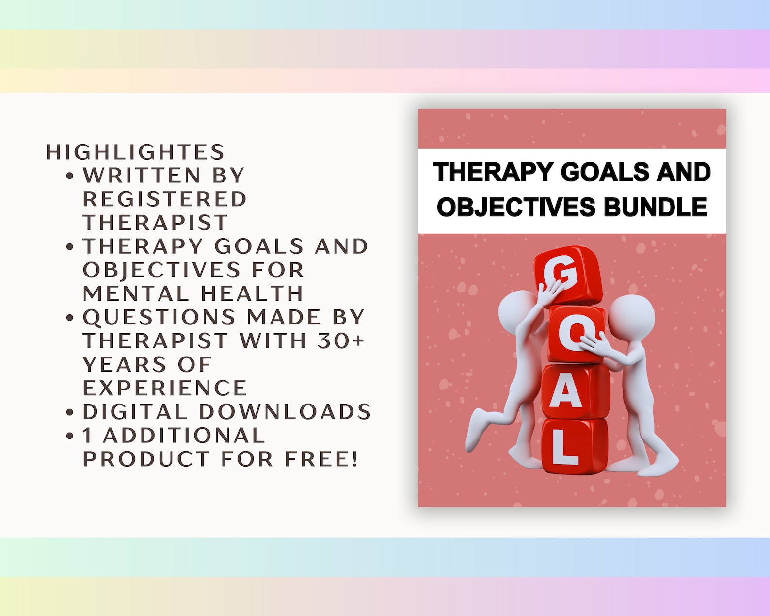 Therapy Goals and Objectives Bundle: Clinical Notes & Cheat Sheets (PDF ...