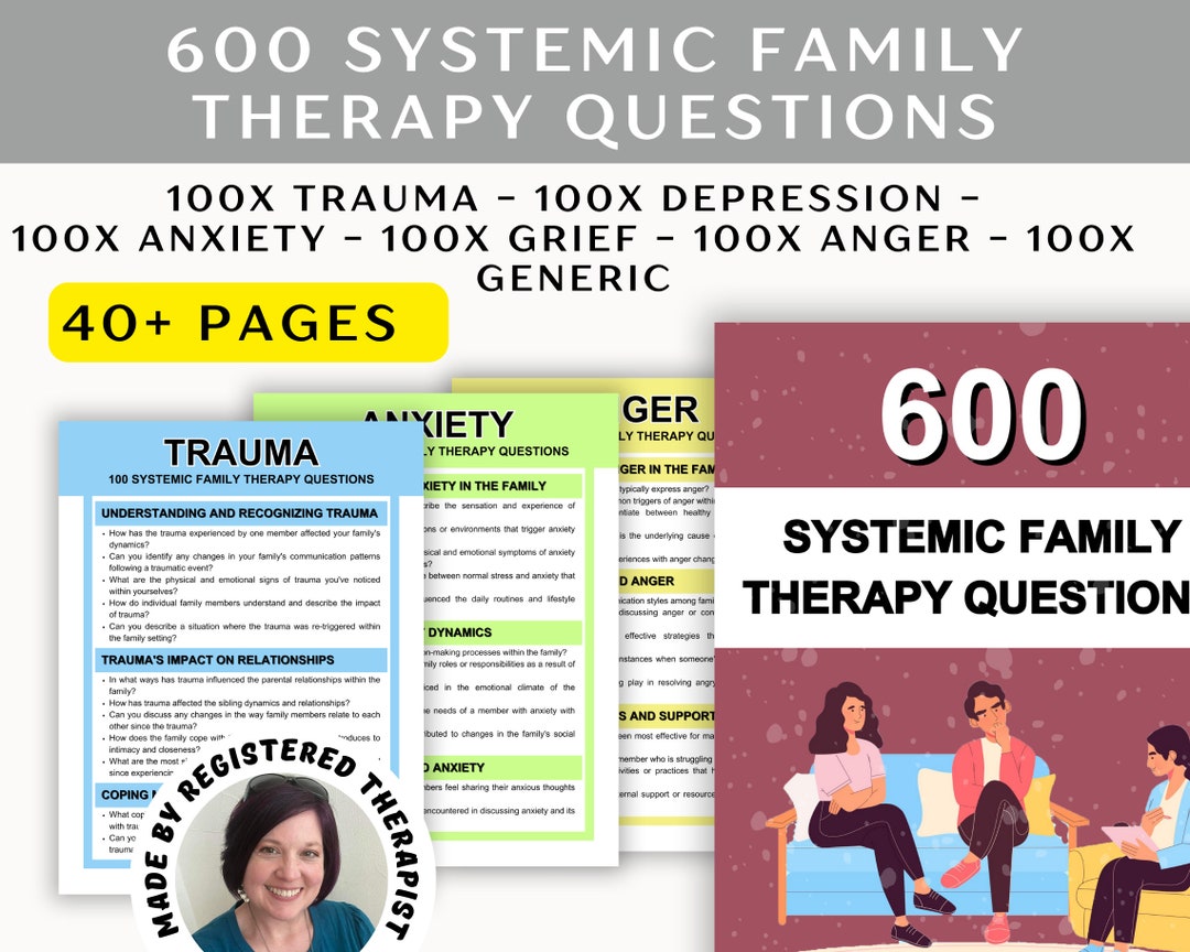 600 Systemic Family Therapy Questions | Intervention Phrases HIPAA ...