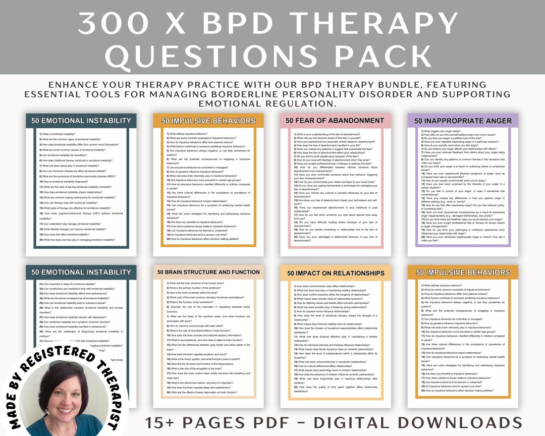 Borderline Personality Disorder Therapy Questions, BPD Therapy, Therapy ...