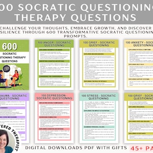 600 Socratic Questioning Therapy Questions | Intervention Phrases HIPAA ...