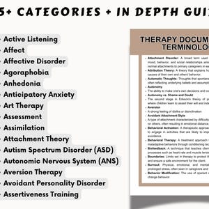 Therapy Documentation Terminology Bundle: 500+ Clinical Terms (digital ...