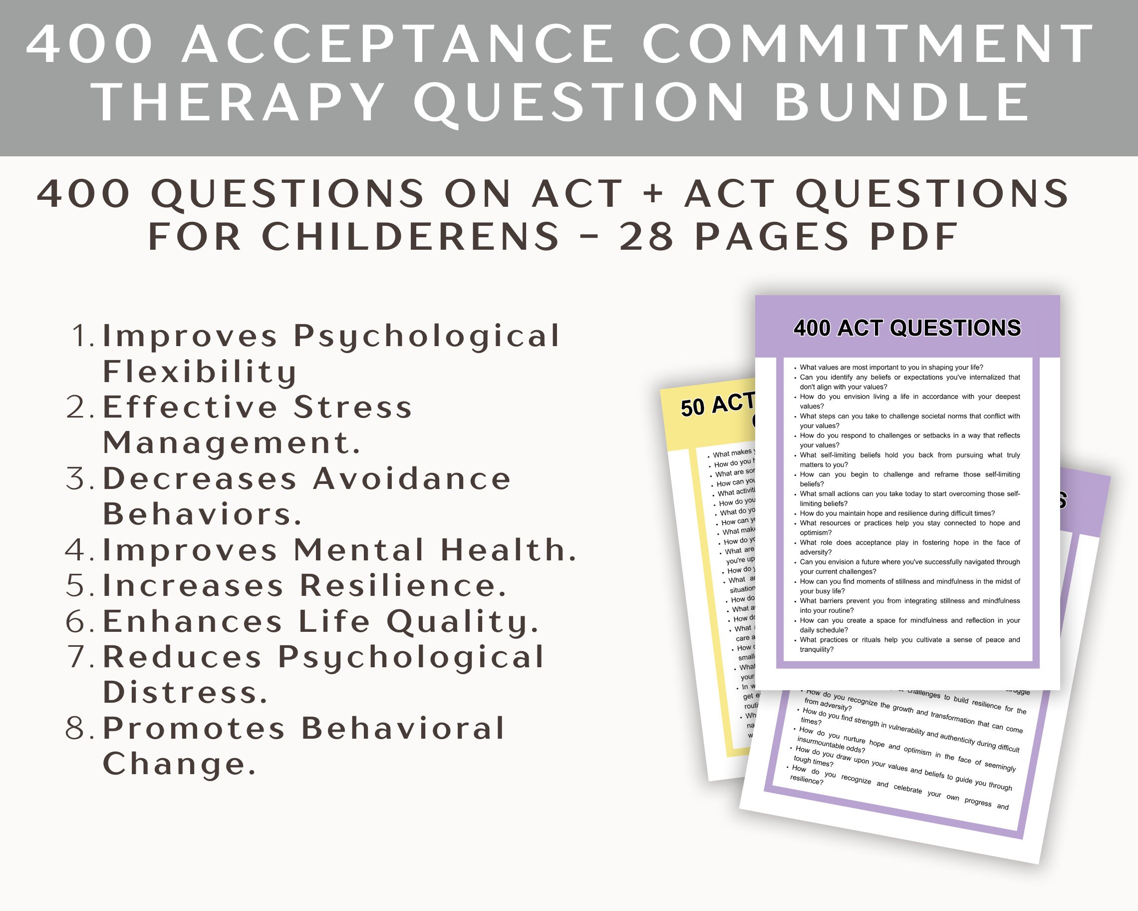 Acceptance and Commitment Therapy Questions, ACT Therapy Questions ...