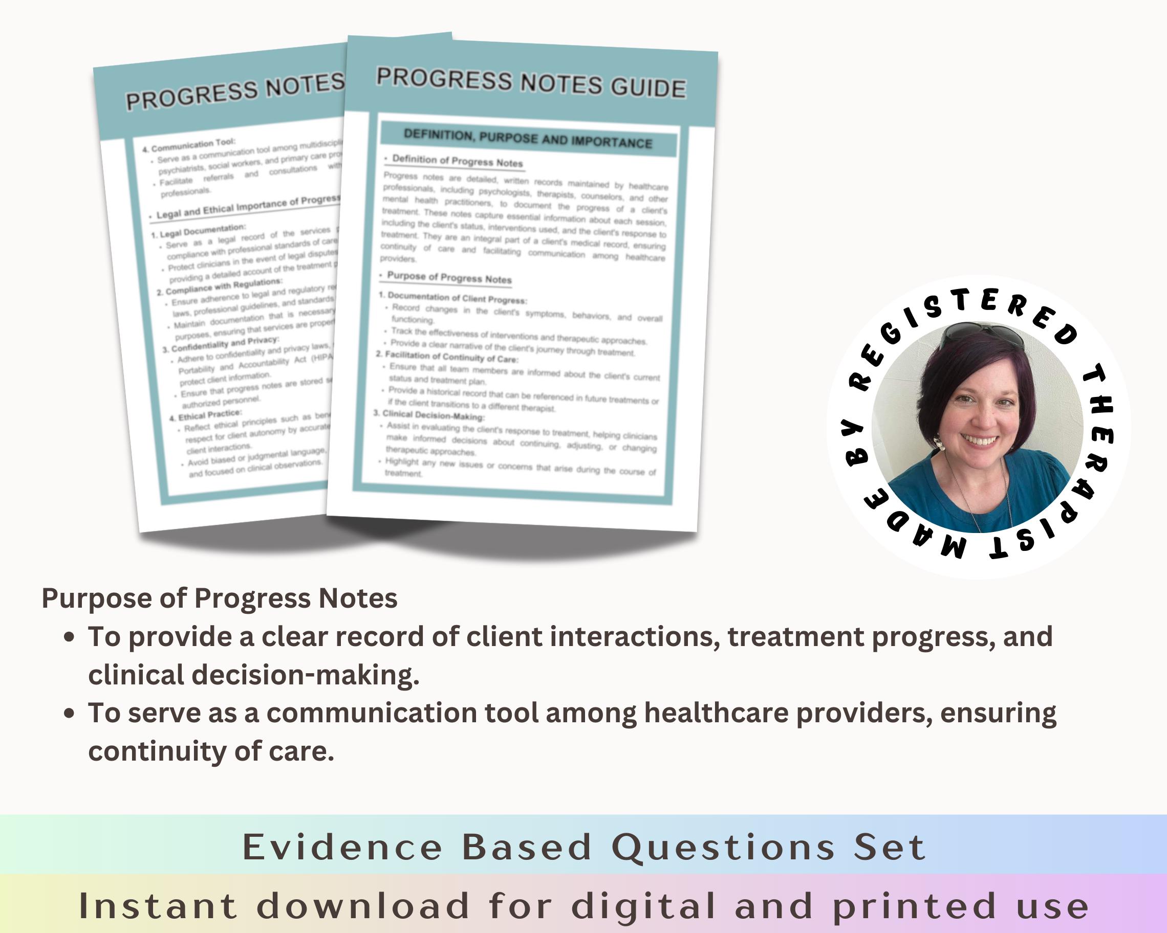 Therapy Progress Notes: 1200+ Intervention Phrases & Examples (digital ...