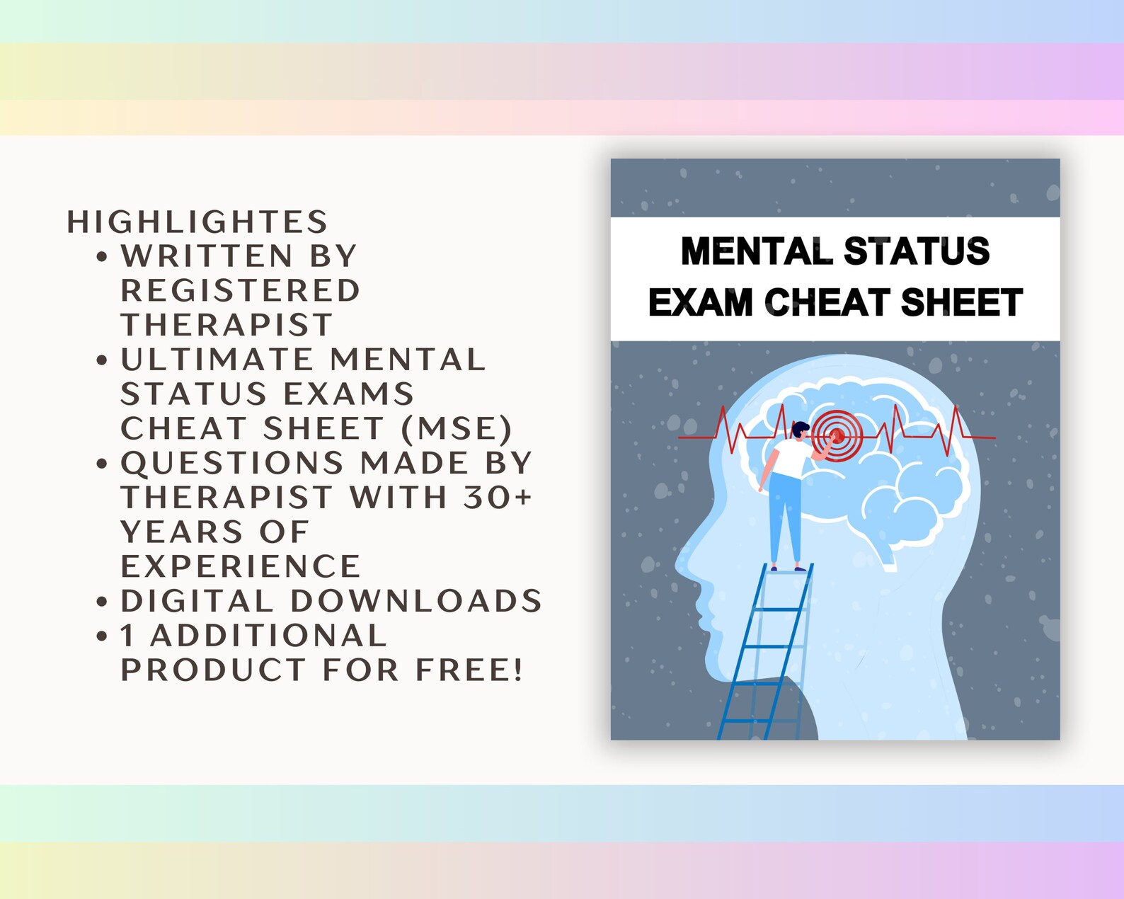 Mental Status Exam Cheat Sheet: MSE Reference & Assessment (digital ...