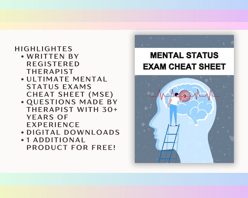 Mental Status Exam Cheat Sheet: MSE Reference & Assessment (digital Download) - Etsy
