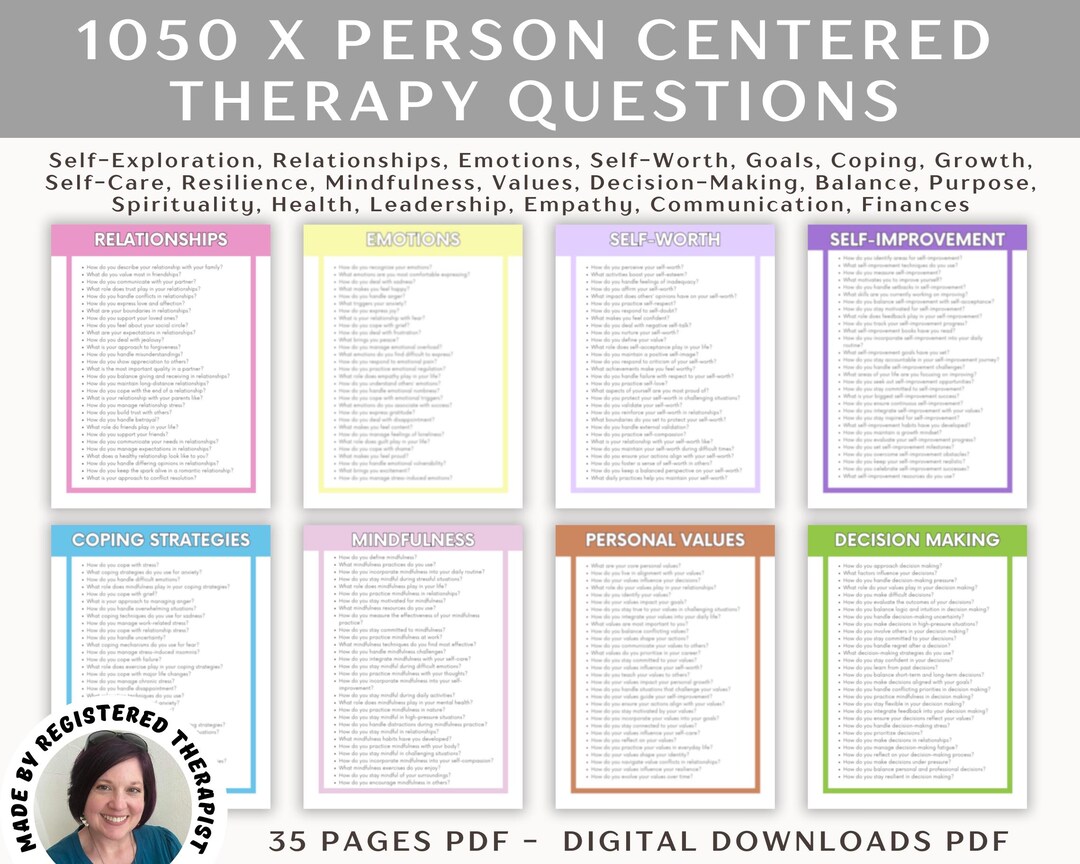 Person-centered Therapy Questions: Emotional Awareness & Relationships ...
