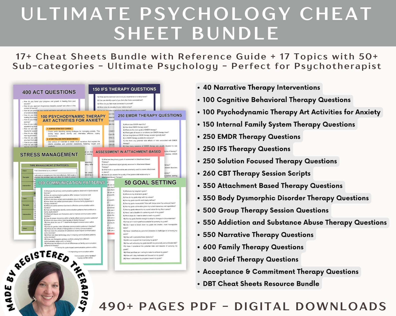 Therapy Cheat Sheets Bundle: DBT, CBT, EMDR Reference Guides (digital ...