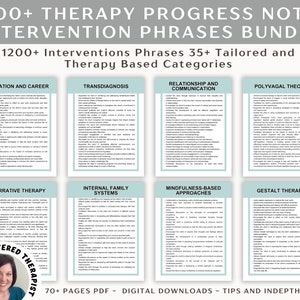 Therapy Progress Notes: 1200+ Intervention Phrases (HIPAA Compliant) - Etsy