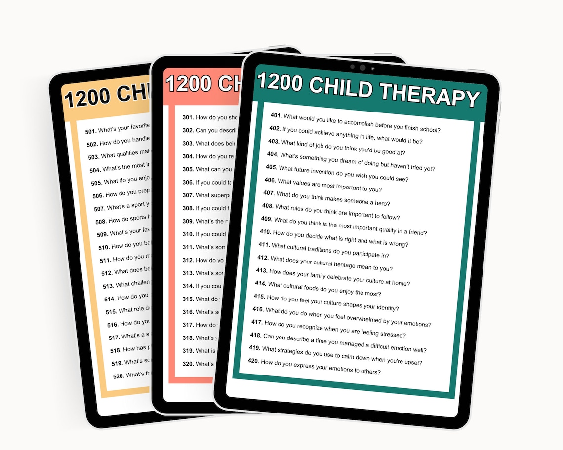 Child Therapy Session Questions, Counseling Questions, Therapy ...