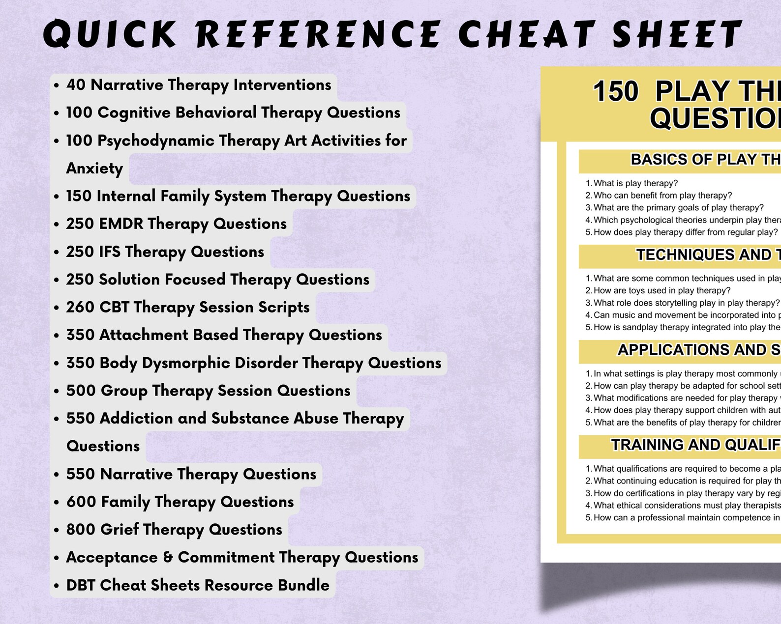 Therapy Cheat Sheets Bundle: DBT, CBT, EMDR Reference Guides (digital ...